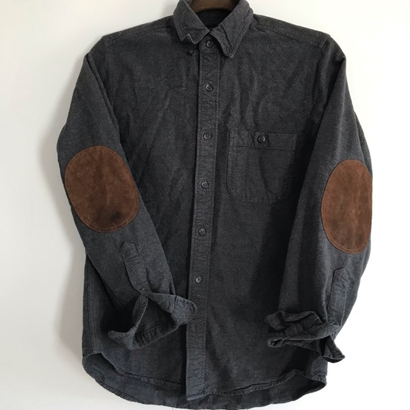 J. Crew | Tops | J Crew Dark Grey With Leather Elbow Patches | Poshmark